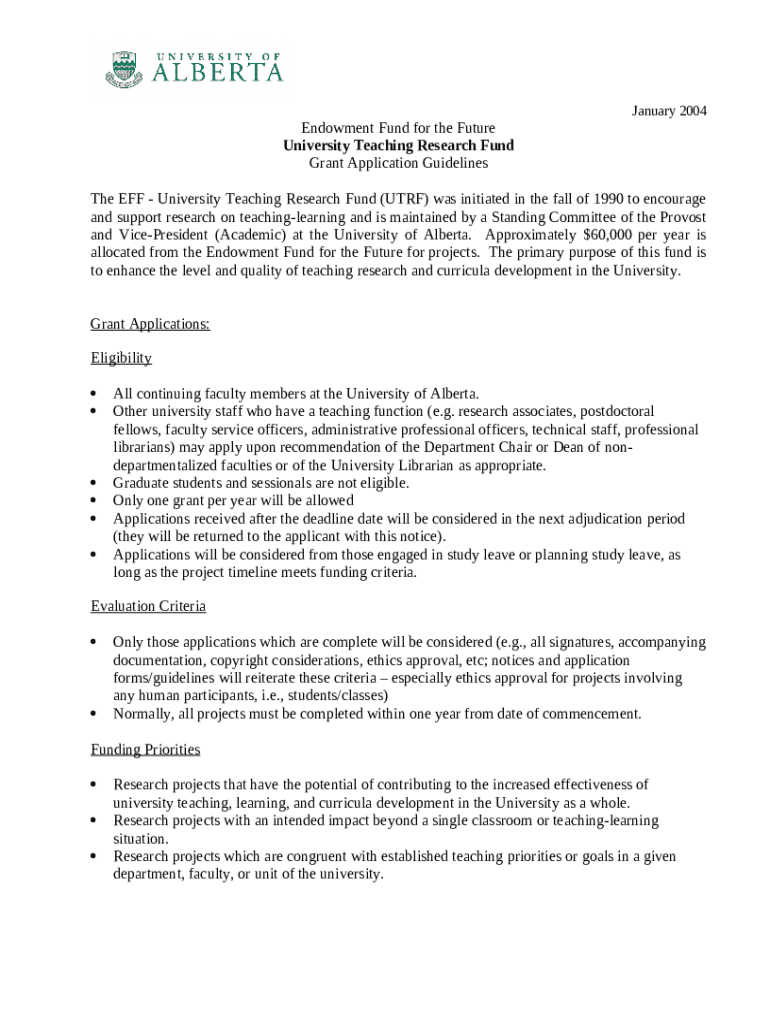 EFF-UTRFGuideline'Application - University of Alberta Doc Template ...
