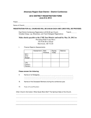 Fillable Online PASTORS REPORT and FINANCE FORM Fax Email Print - pdfFiller