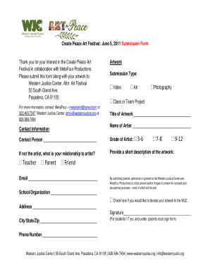 Fillable Online Create Peace Submission Form new Fax Email Print ...