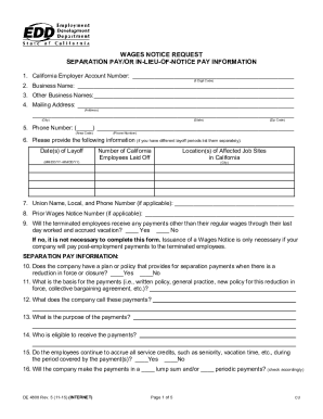 Fillable Online edd ca Fillable Online edd ca WAGES NOTICE REQUEST ...