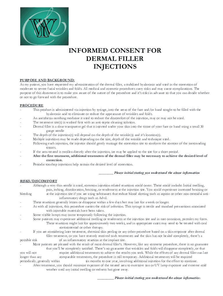 Fillable Online Informed Consent for Fillers .docx Fax Email Print ...