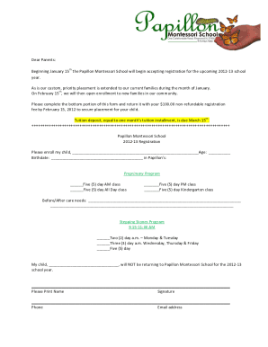 Fillable Online FREE 10+ Nursery Registration Form Templates in PDF MS ...