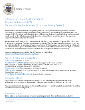 Fillable Online Infrastructure Upgrade Wiring Project Request for ...