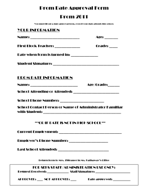Fillable Online Prom Date Approval Form Fax Email Print - pdfFiller