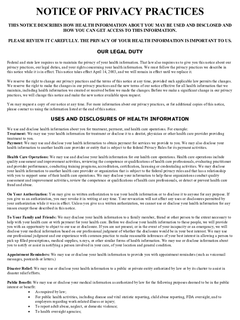 Fillable Online Privacy-Practices-Form Fax Email Print - pdfFiller