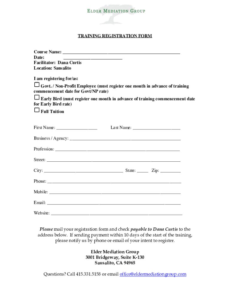 Fillable Online 21+ Training Enrollment Form Templates in Google Docs ...