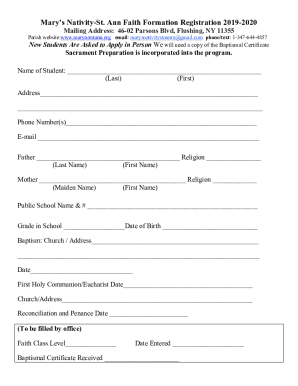 Fillable Online English Registration Form 2019-2020 Fax Email Print ...