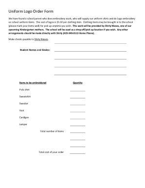 Fillable Online 2011 LOGO ORDER FORM Fax Email Print - pdfFiller