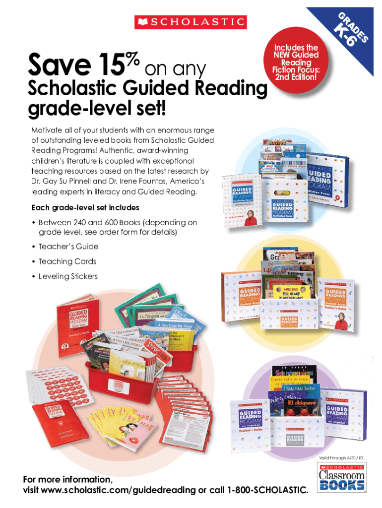Fillable Online K-6 PreK-8 Order any Guided Reading Content ...