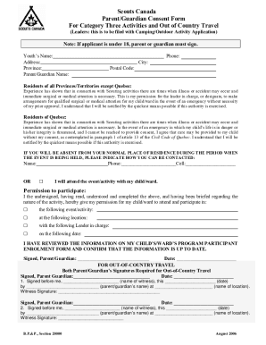 Scouts Canada Parent Consent Form - Fill Online, Printable, Fillable ...
