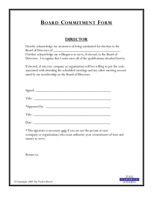 Fillable Online Board Commitment Form 10.14.05 Fax Email Print - pdfFiller