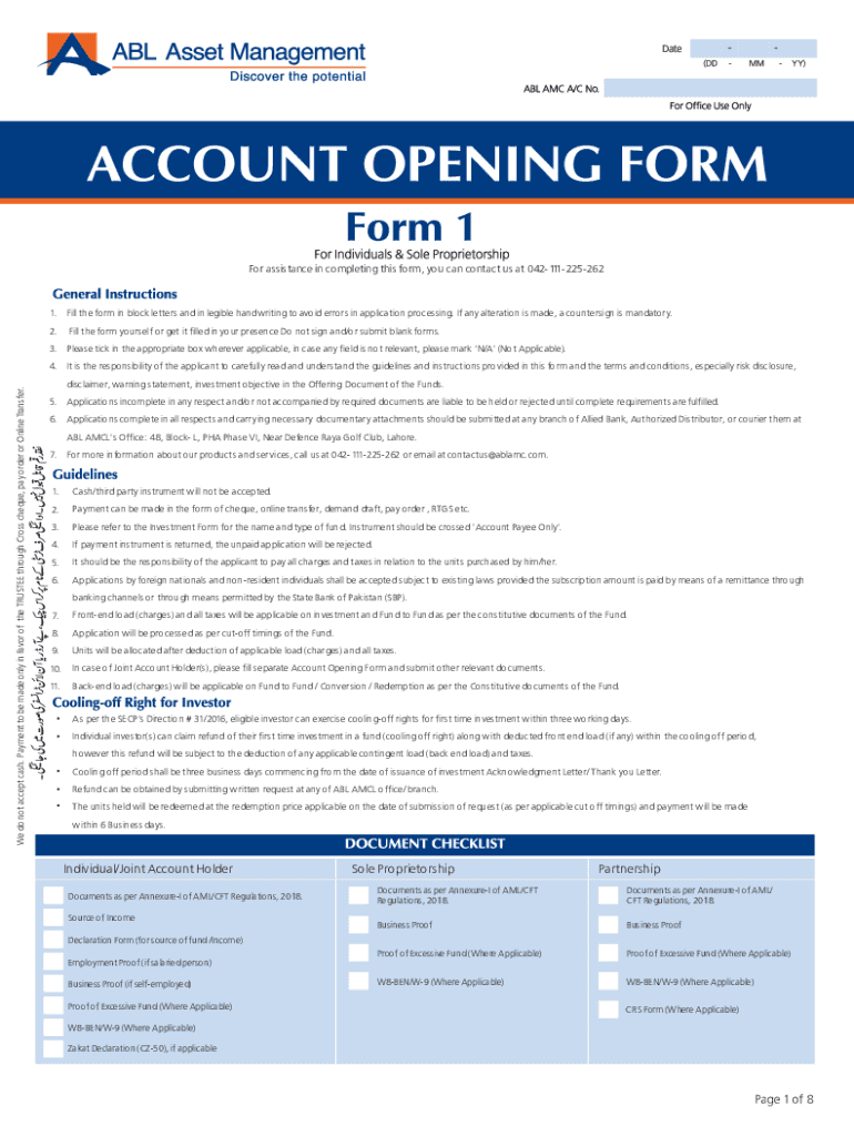 Fillable Online ABL AMC Individual-Account Opening Form Fax Email Print ...