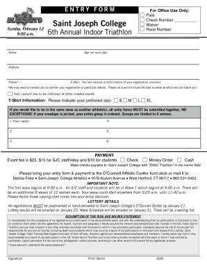 Fillable Online 2012 SJC Entry Form Fax Email Print - pdfFiller