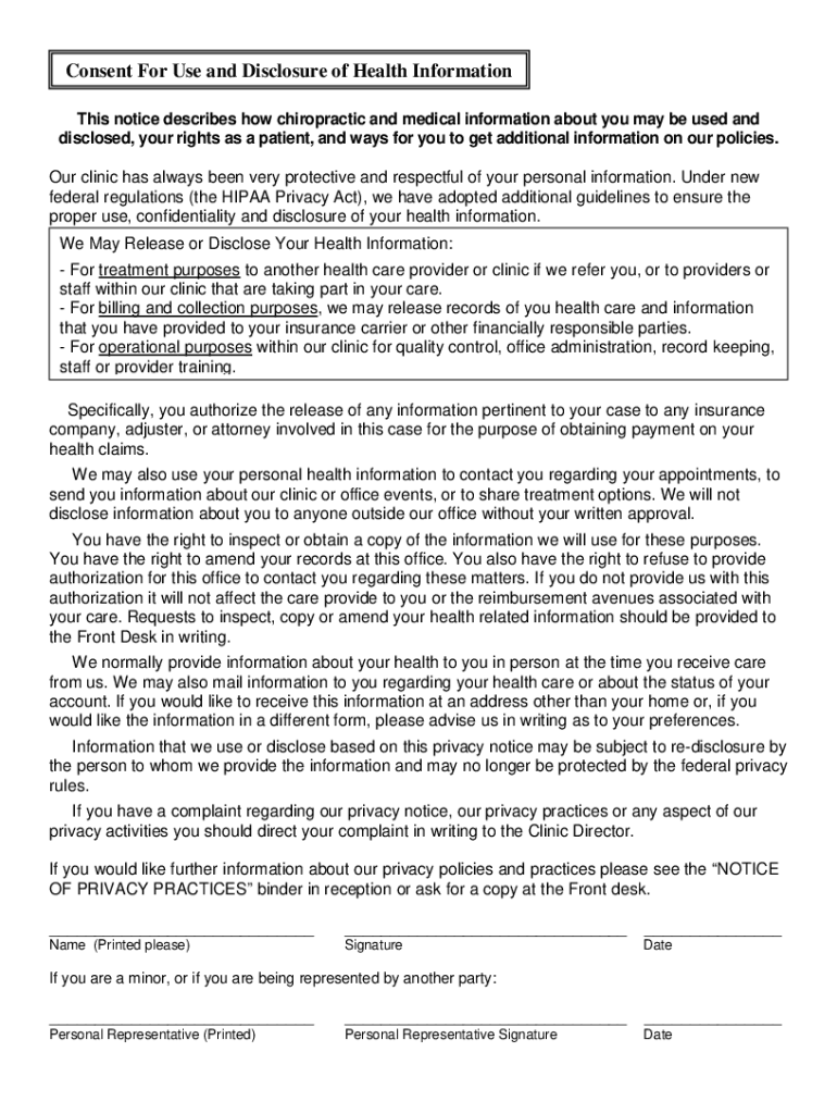 Fillable Online THIS NOTICE DESCRIBES HOW CHIROPRACTIC AND MEDICAL ...