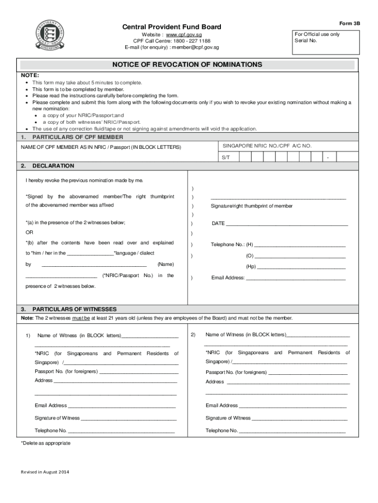 Cpf Nomination Form - Fill Online, Printable, Fillable, Blank | pdfFiller
