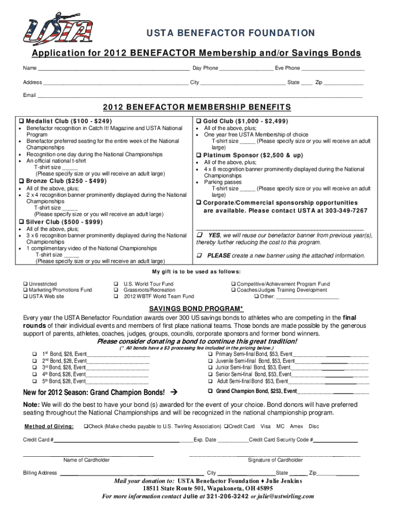 Fillable Online APPLICATION FOR BENEFACTOR MEMBERSHIP Fax Email Print ...