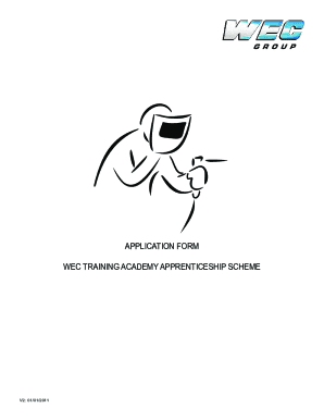 Fillable Online WEC TRAINING ACADEMY APPRENTICESHIP SCHEME Fax Email ...