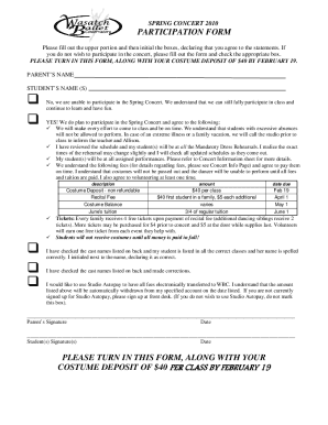 Fillable Online Concert Form - Fill Out and Sign Printable PDF Template ...