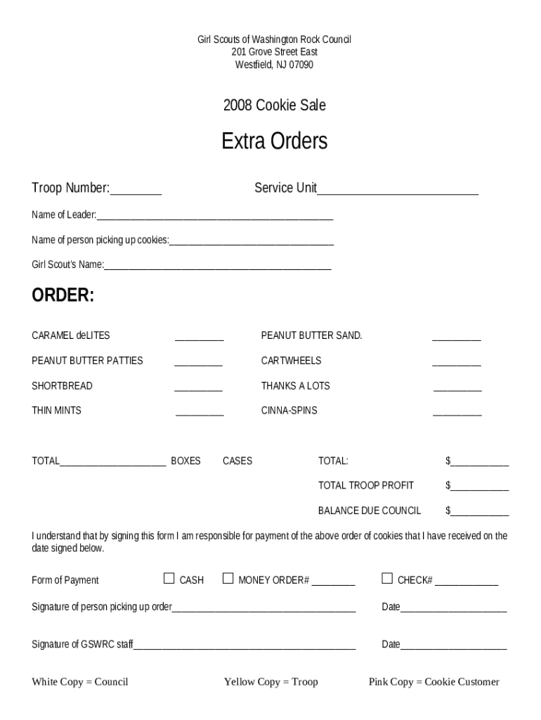 Extra Orders Doc Template | pdfFiller