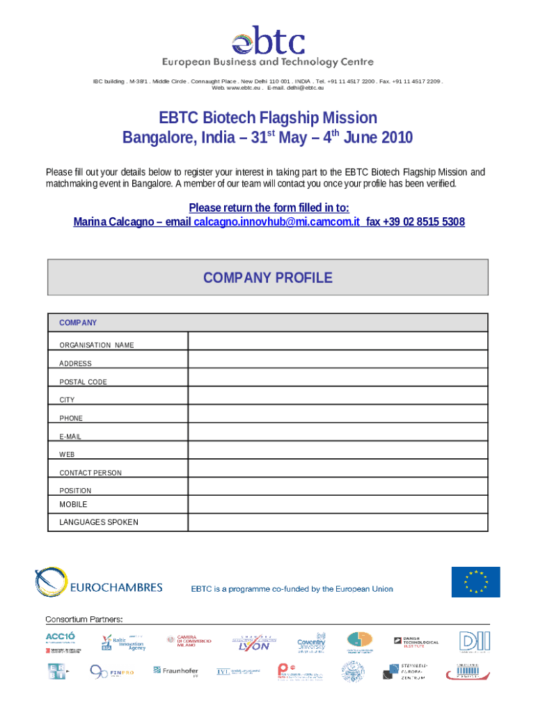 EBTC Biotech Flagship Mission Doc Template | pdfFiller