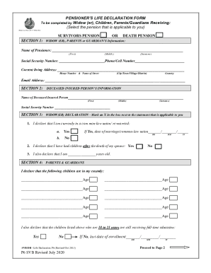 Life Declaration Form - Fill Online, Printable, Fillable, Blank | pdfFiller