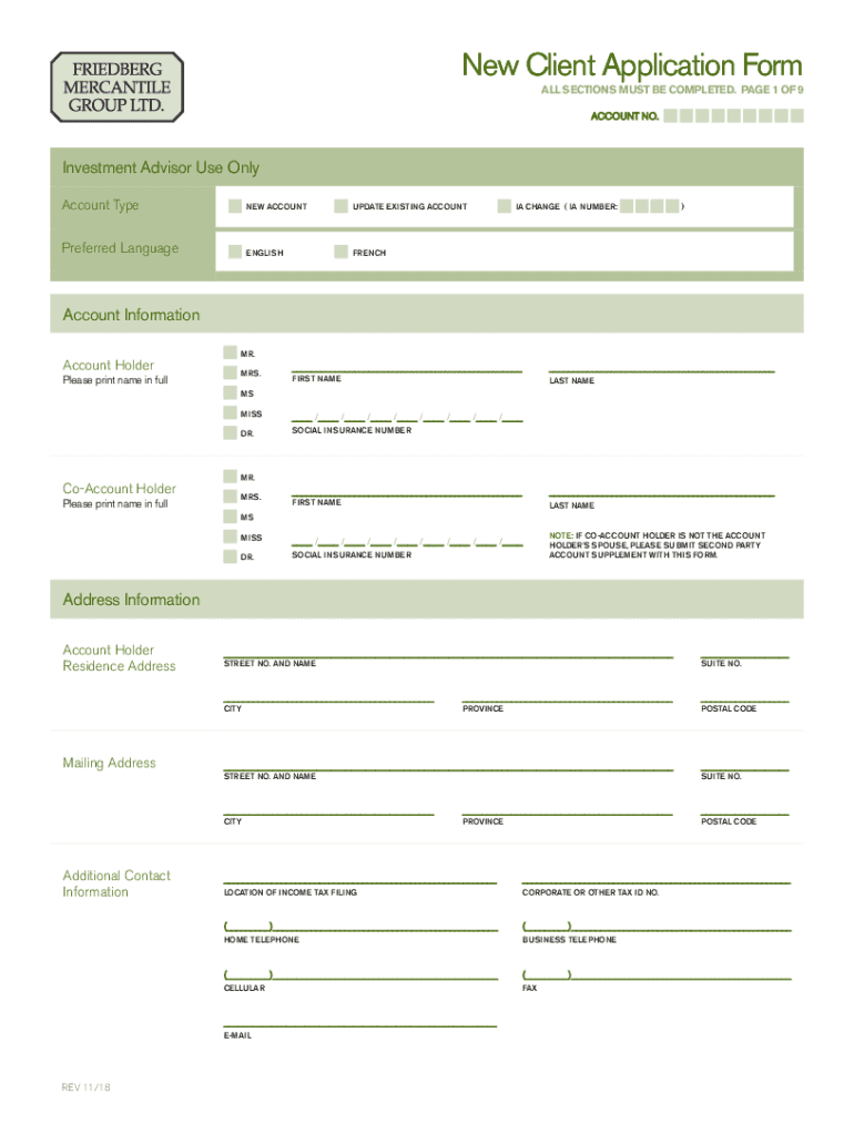 Fillable Online Fillable Online New Client Application Form New Client ...
