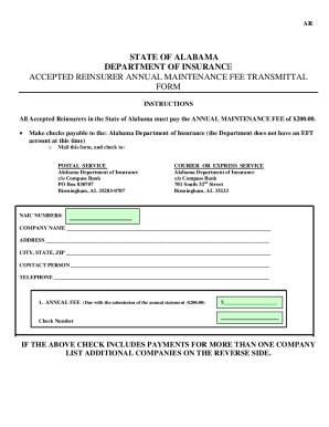 Fillable Online Alabama Annual Fraud Unit Assessment Transmittal Form ...