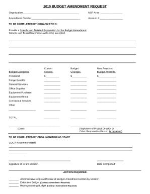 2004 BUDGET AMENDMENT REQUEST - city milwaukee Doc Template | pdfFiller