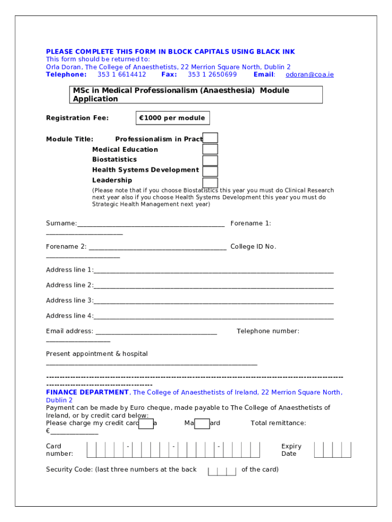 Orla Doran, The College of Anaesthetists, 22 Merrion Square North ...