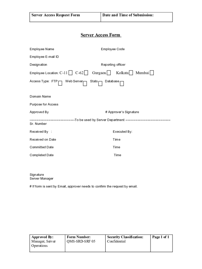 Fillable Online Server Access Form Fax Email Print - pdfFiller
