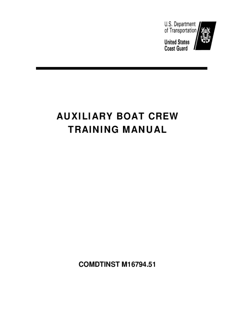 Fillable Online Auxiliary Boat Crew Training Manual Fax Email Print