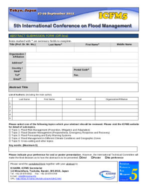 ABSTRACT SUBMISSION (Off-line) Doc Template | pdfFiller