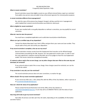 Fillable Online FAQs What is record restriction? Fax Email Print ...