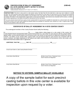 Fillable Online forms in A copy of the sample ballot for each precinct ...