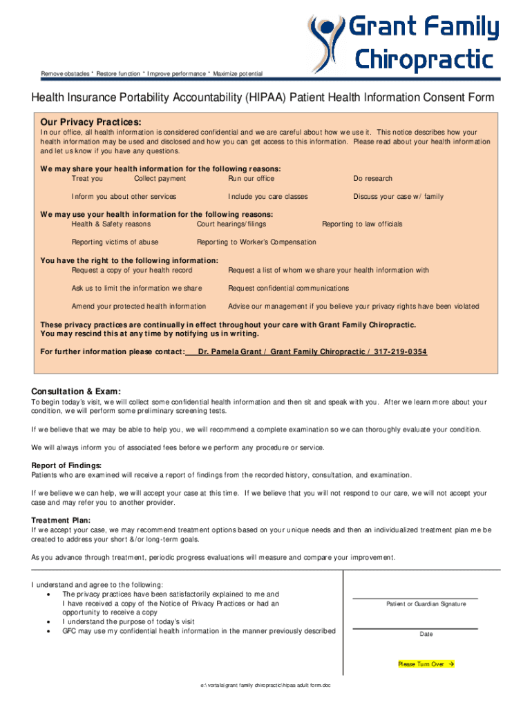 Fillable Online Health Insurance Portability Accountability (HIPAA ...