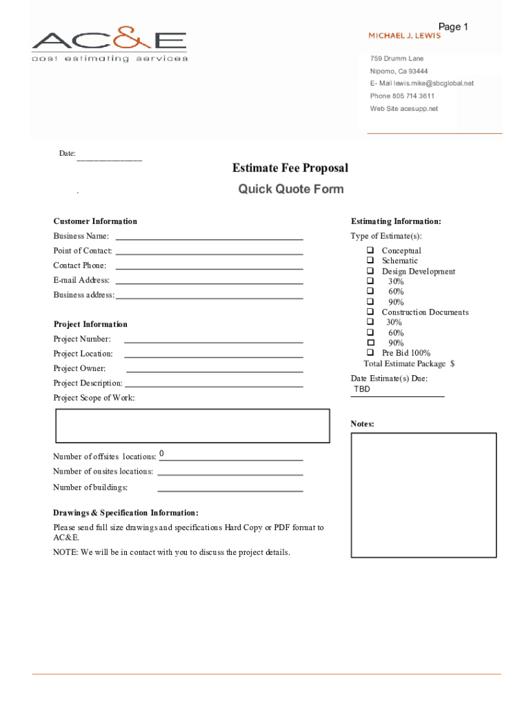 Fillable Online Adjusted ACE-Fee-Form-DRAFT1 Fax Email Print - pdfFiller