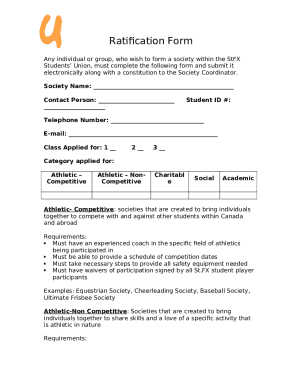 Ratification : - people stfx Doc Template | pdfFiller