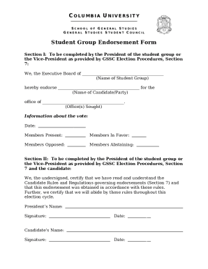 GSSC Endorse Doc Template | pdfFiller