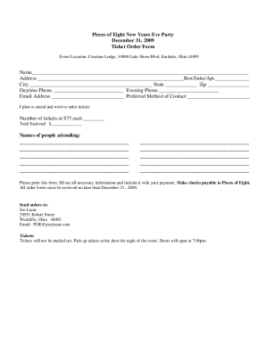 Fillable Online poe new years order form Fax Email Print - pdfFiller