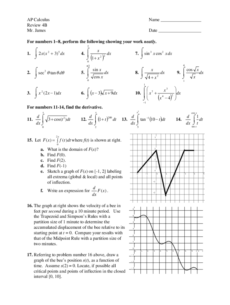 Fillable Online AP Calculus AB Calculus Review - Math with Mr. Wood Fax ...