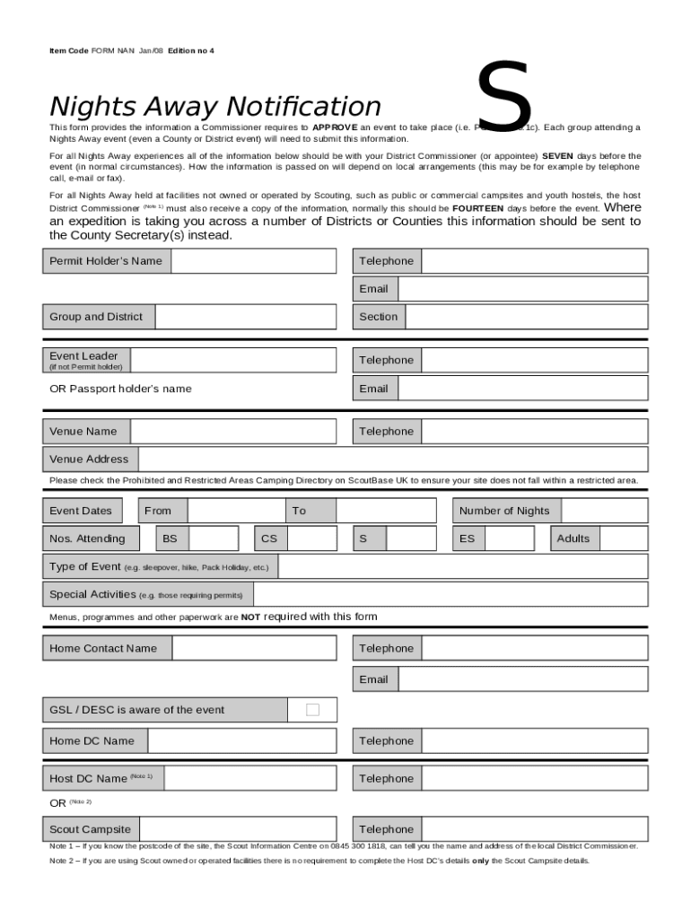 Nights Away Notification ( NAN) - Barnet Borough Scouts - btckstorage ...