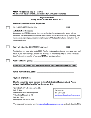 Fillable Online AMDA Registration Form Fax Email Print - pdfFiller