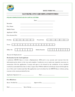 Fillable Online SACCO LINK CARD APPLICATION FORM -UNISON.pdf ... Fax ...