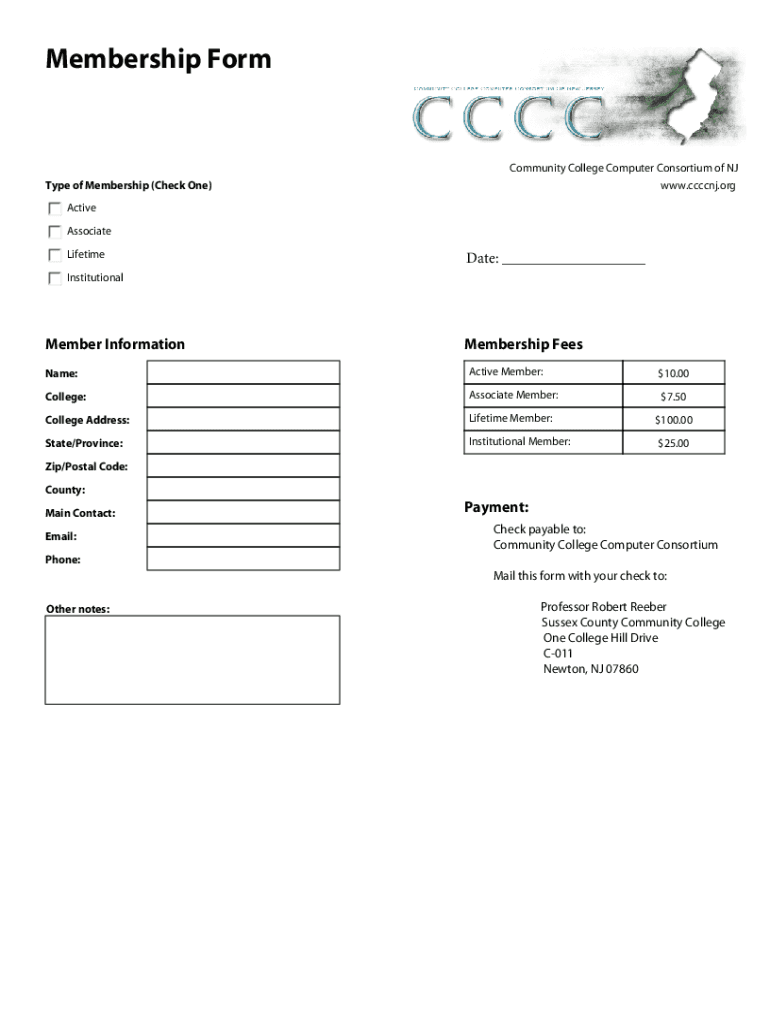 Fillable Online Printable Membership Application Form Template JotForm ...