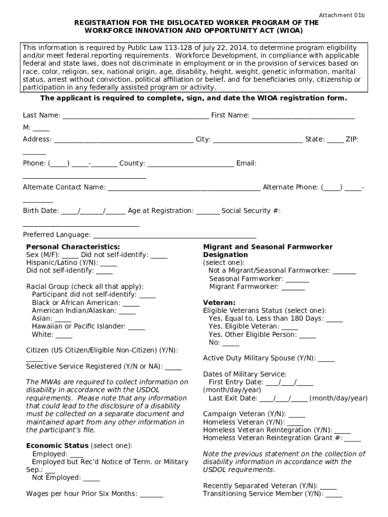 National Dislocated Worker GrantsU.S. Department of Labor Doc Template | pdfFiller