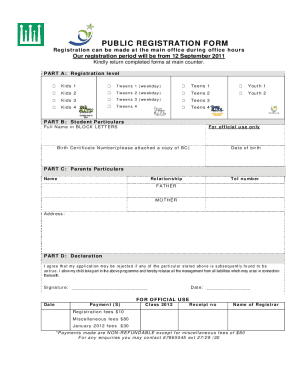 Fillable Online PUBLIC REGISTRATION FORM.doc Fax Email Print - pdfFiller