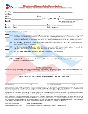 Fillable Online 2010 DSA Member Form park pass.doc Fax Email Print ...