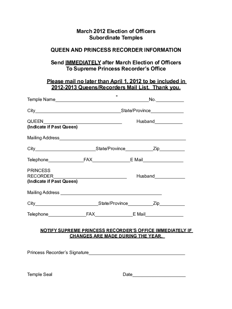 Fillable Online Election of Officers Annual Form Fax Email Print ...