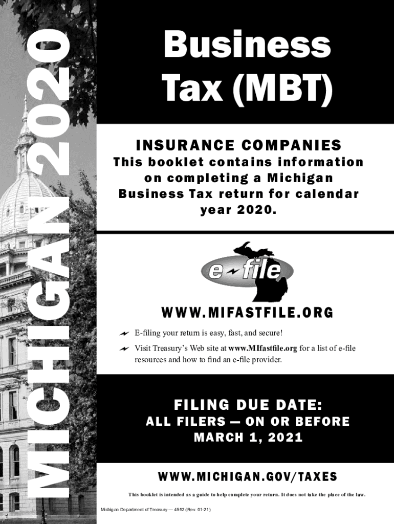 Fillable Online 4592, Michigan Business Tax Forms and Instructions for ...