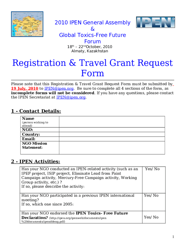 Travel Grant Request Doc Template | pdfFiller